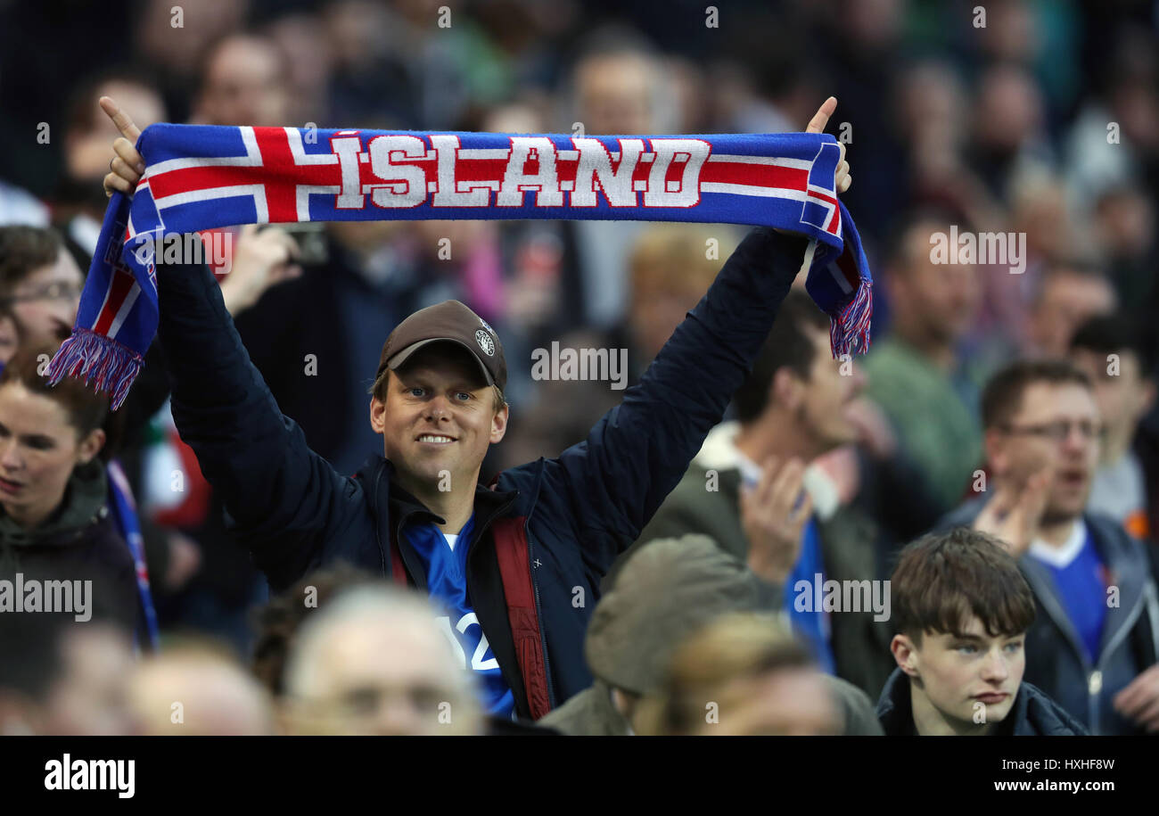 Iceland fans in the stands before the International Friendly match at ...