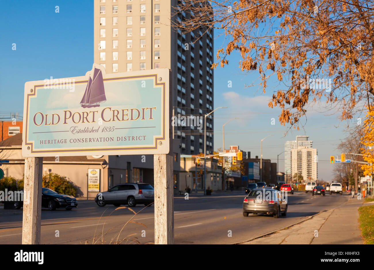 A sign advertising Old Port Credit in Port Credit, Mississauga, Ontario ...