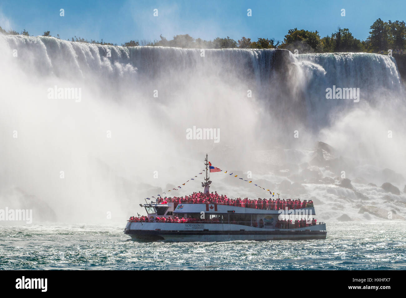 The Hornblower boat, Niagara Wonder, makes it's way past the American ...