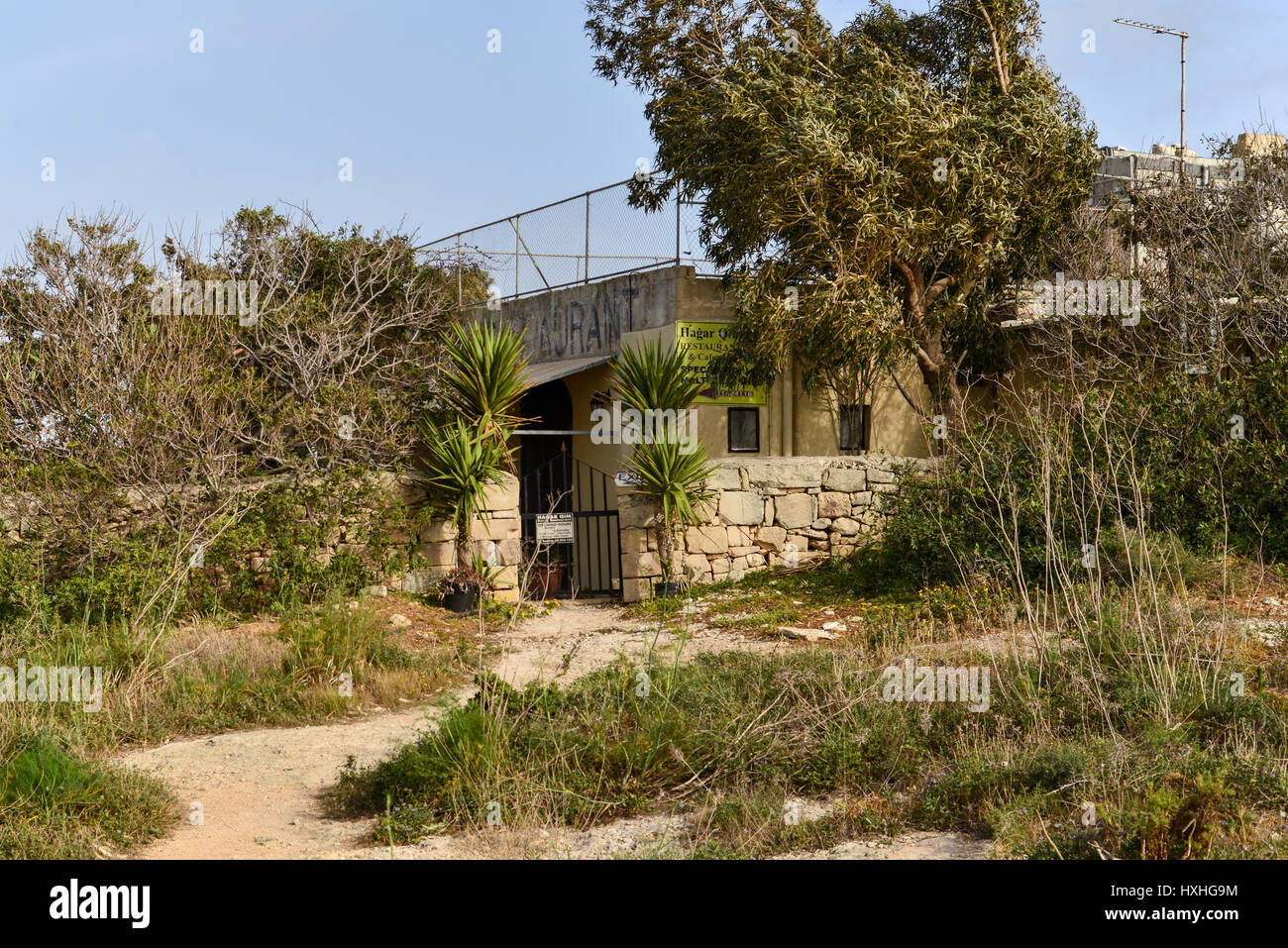 Hagar Qim Bar and Restaurant, Malta Stock Photo - Alamy
