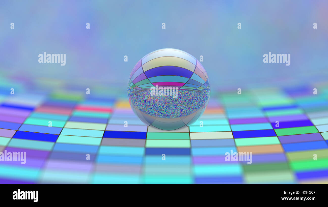 mirror sphere on surface Stock Photo - Alamy