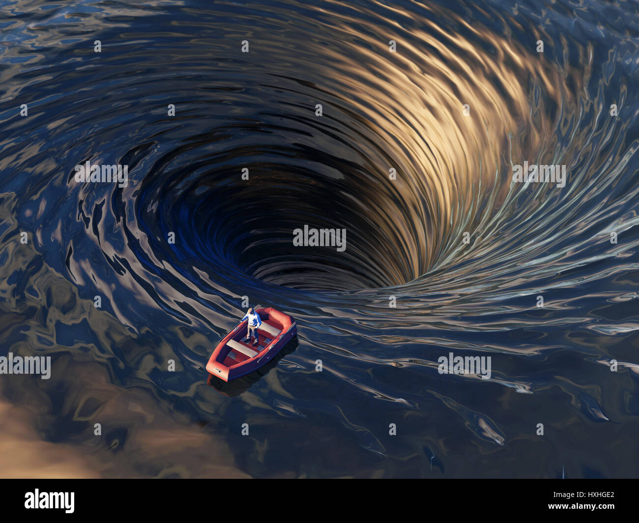 Whirlpool In Ocean Sinks Ship