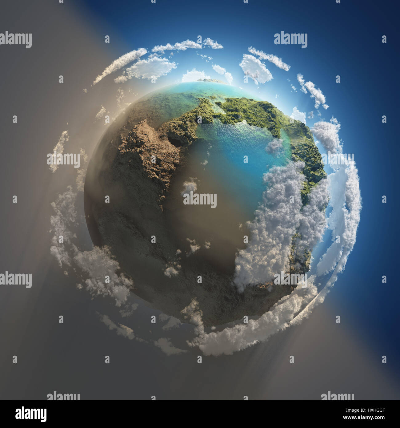 clean planet against dirty Stock Photo - Alamy