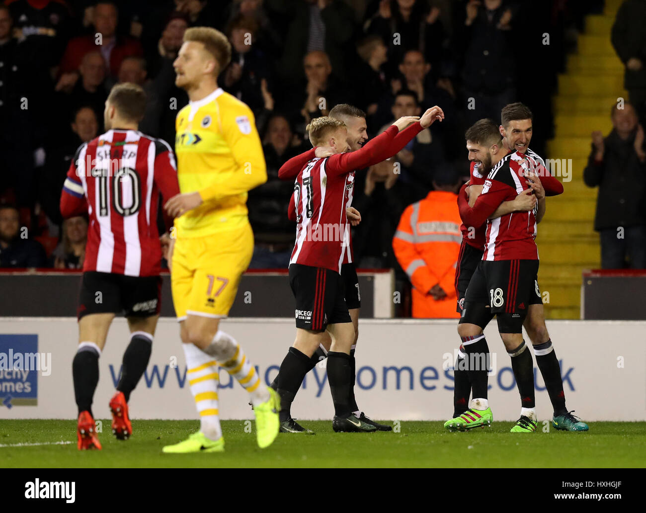 Sheffield United's Kieron Freeman (right) celebrates scoring his side's ...