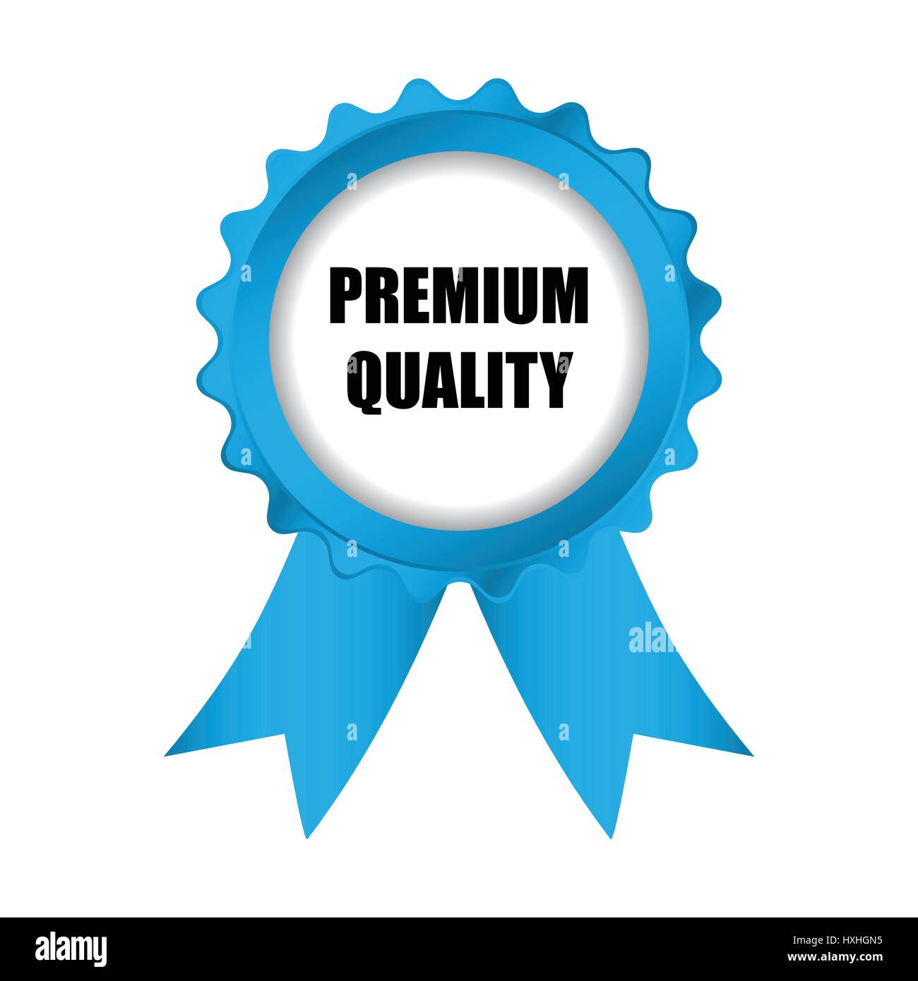 special premium quality blue badge with ribbons, vector illustration ...