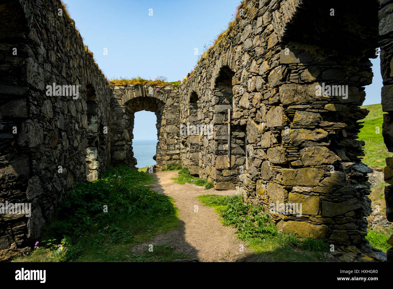 Dunskey Castle, a 12th century tower house, Portpatrick, Dumfries and ...