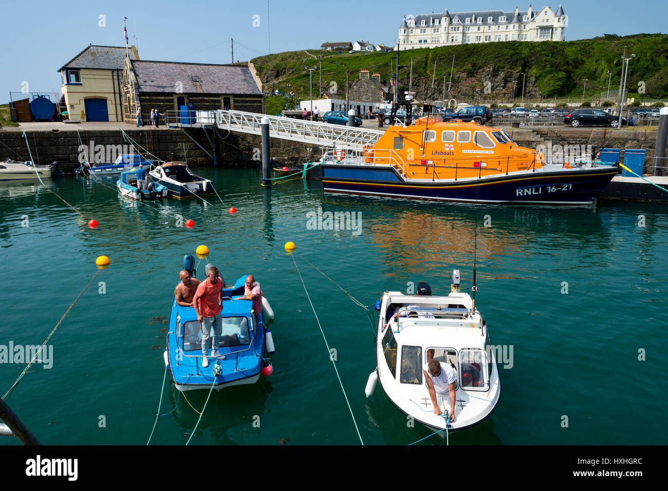 The harbour and lifeboat at Portpatrick, Dumfries and Galloway ...