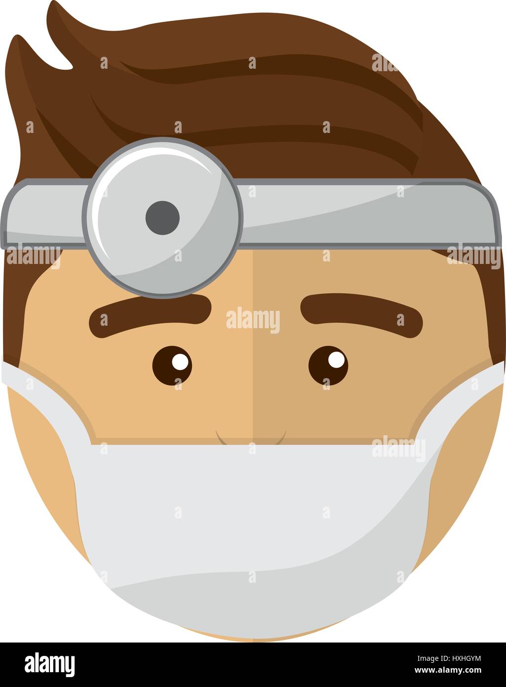 doctor face with medical mask and reflector Stock Vector Image & Art ...