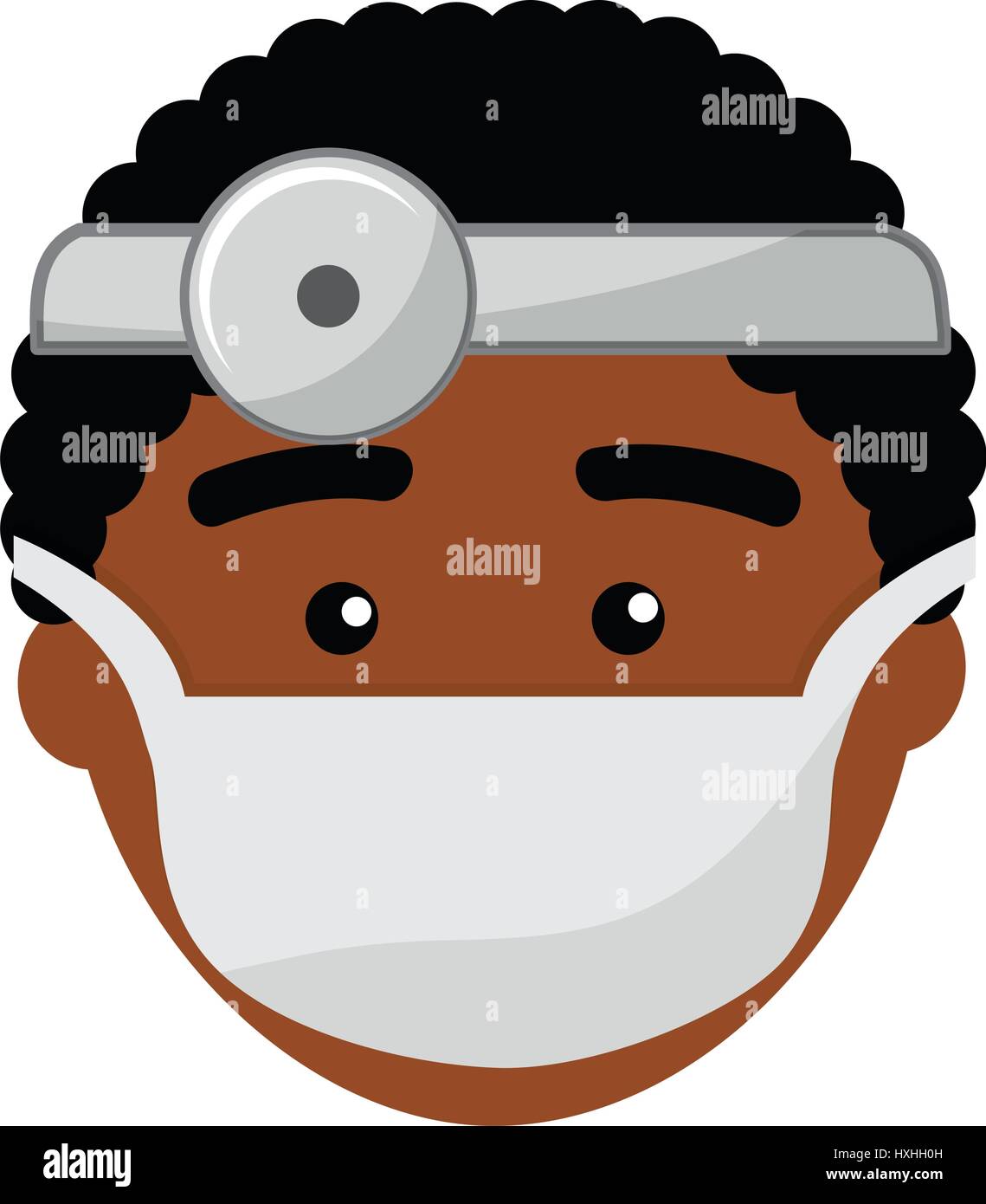 doctor face with medical mask and reflector Stock Vector Image & Art ...