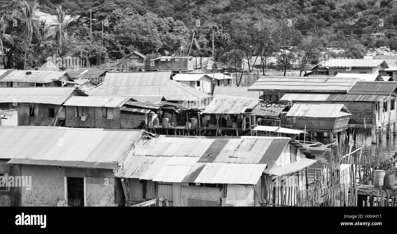 blur philippines house in the slum for poor people concept of poverty ...