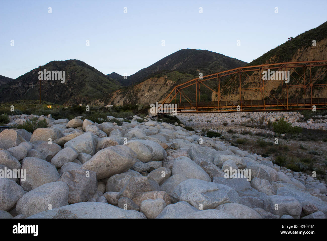 Wide riverbed with boulders hi-res stock photography and images - Alamy