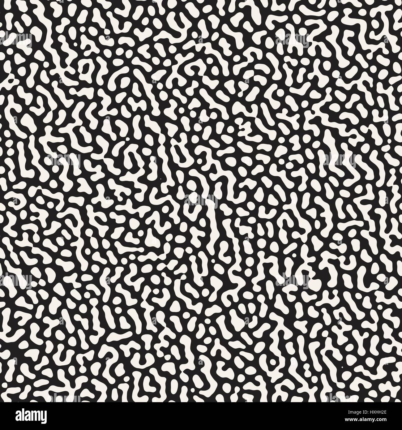 Vector Seamless Grunge Pattern. Black and White Organic Shapes. Messy ...