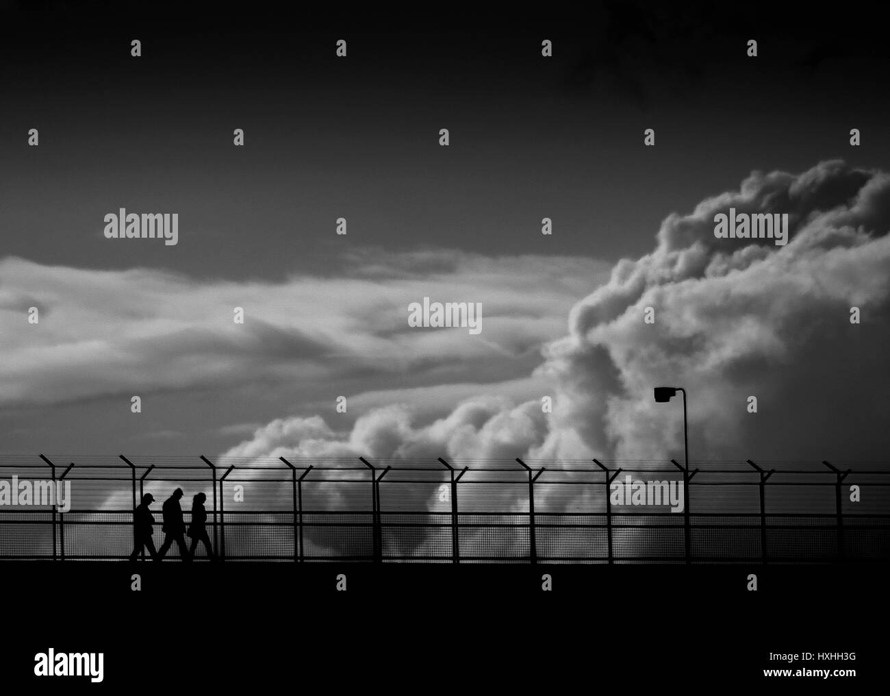 People on highway in Black and White Stock Photos & Images - Alamy