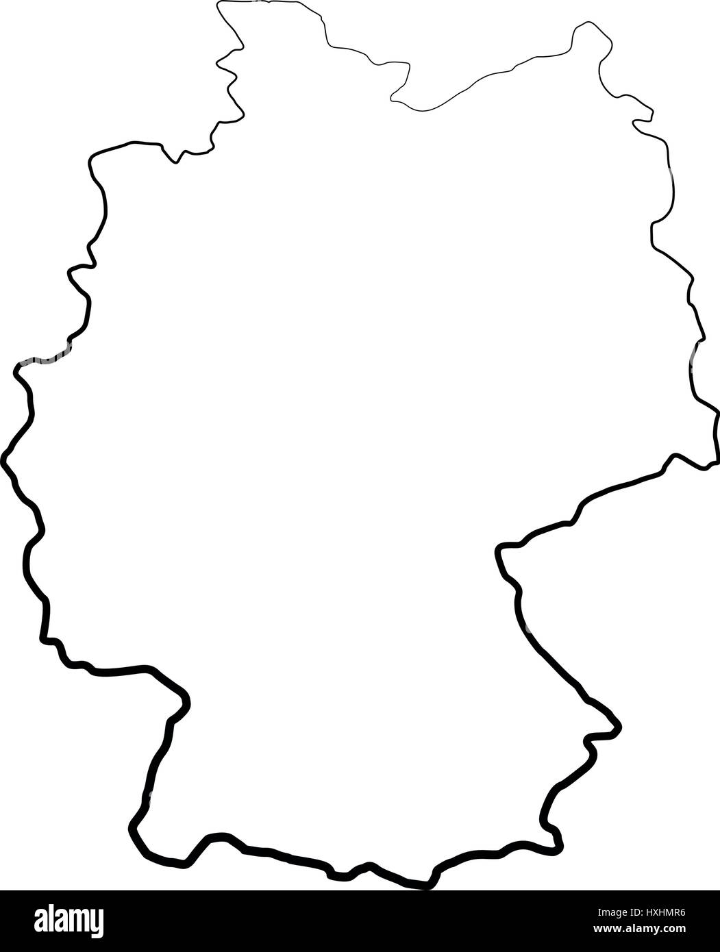 illustrated map of germany on white background in vector Stock Vector ...