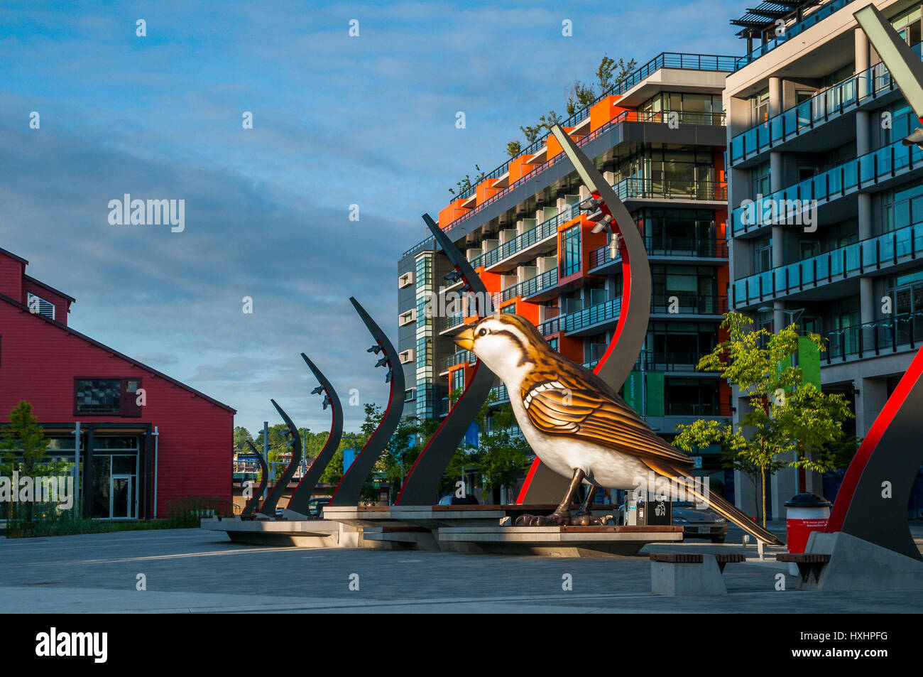 Giant Sparrow sculpture, "The Birds" by artist Myfanwy MacLeod, Olympic ...