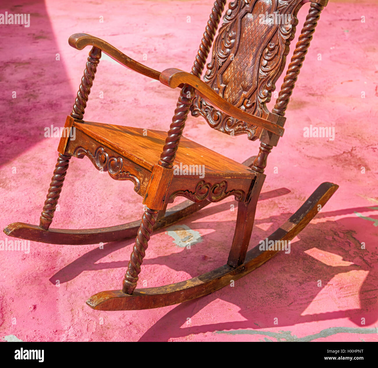 in philippines old dirty terrace whith rocking chair empty Stock Photo ...