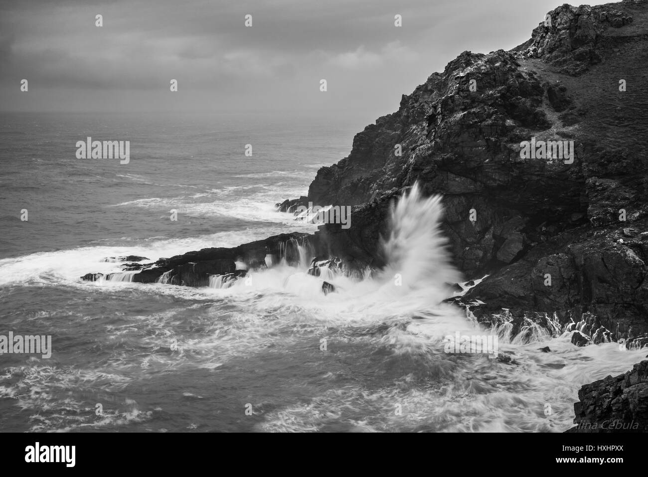 Cornish sunrise Black and White Stock Photos & Images - Alamy