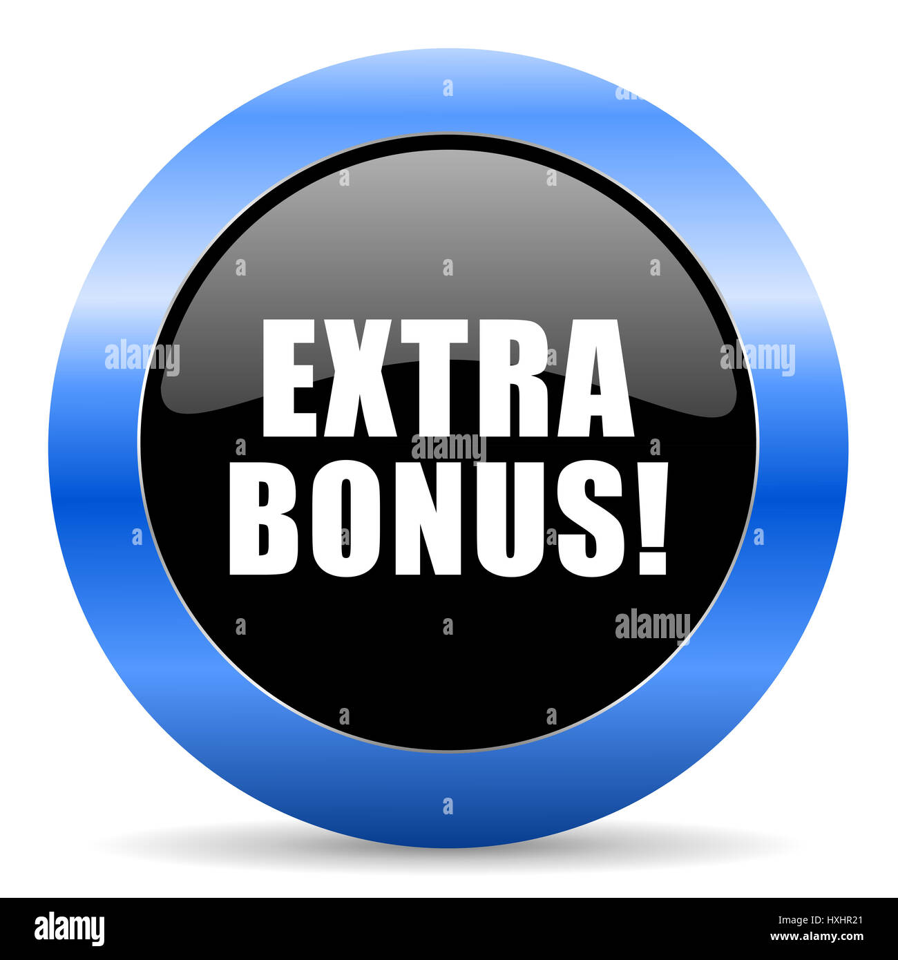 Extra bonus black and blue web design round internet icon with shadow ...