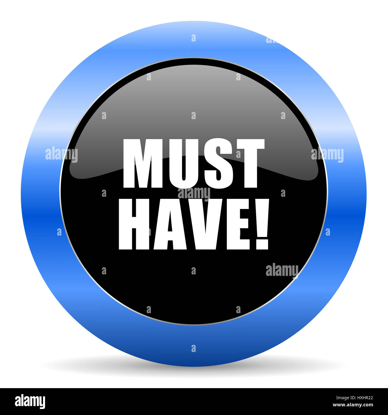 Must have black and blue web design round internet icon with shadow on ...