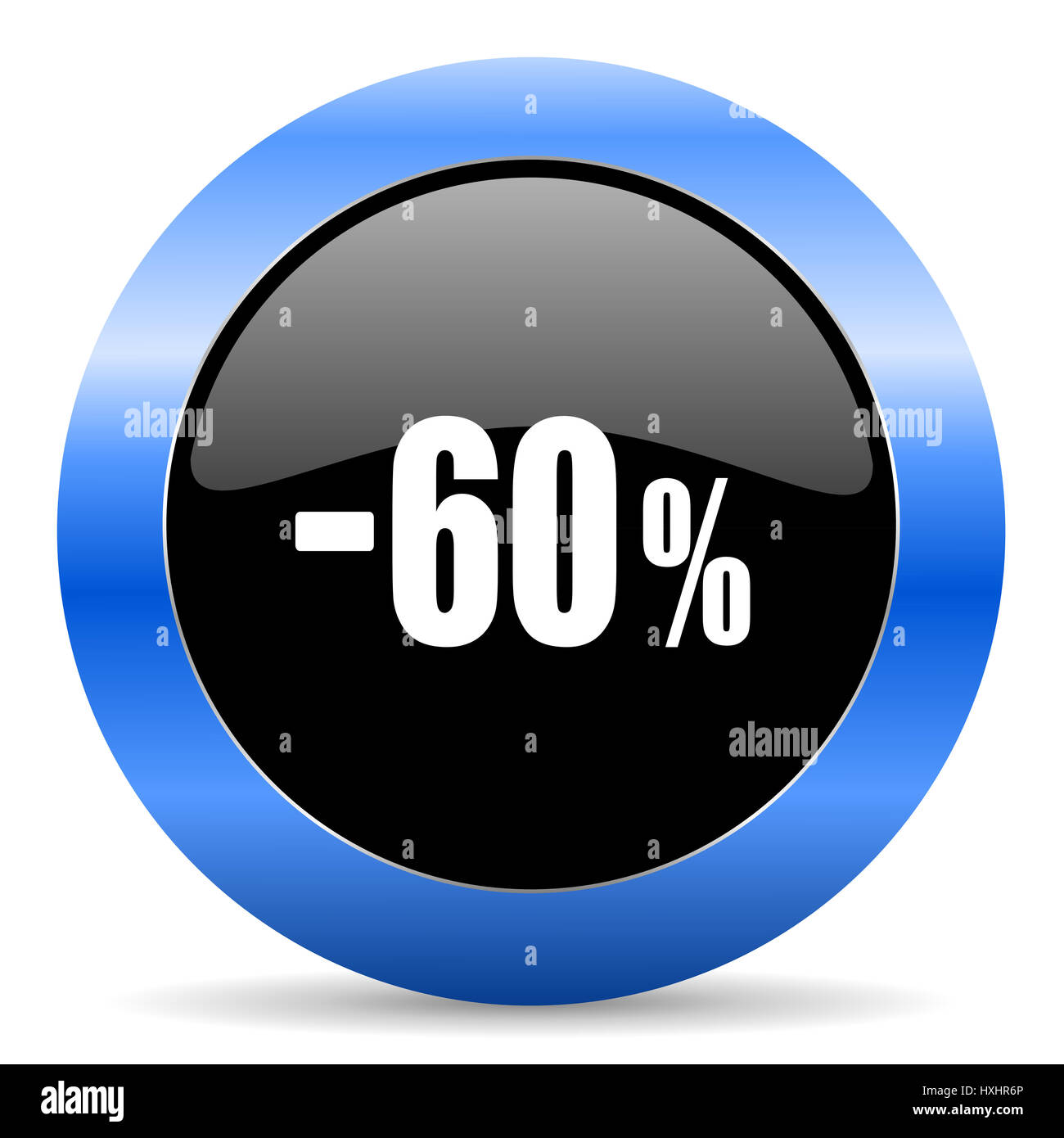 60 percent sale retail black and blue web design round internet icon ...