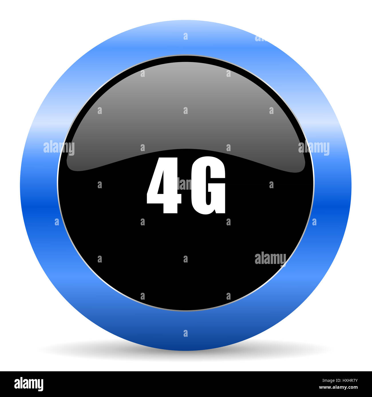 4g black and blue web design round internet icon with shadow on white ...