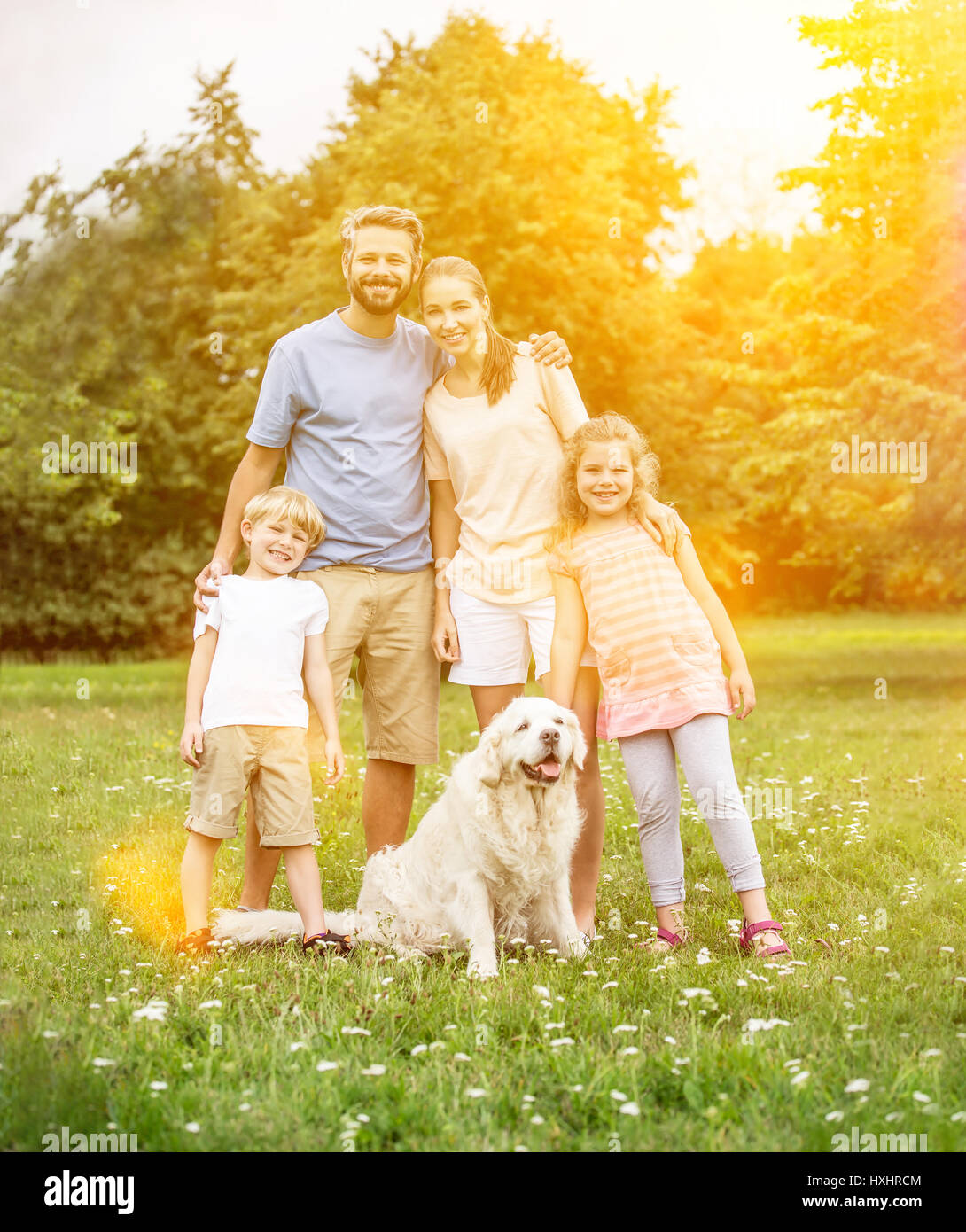 Happy Family With Dog