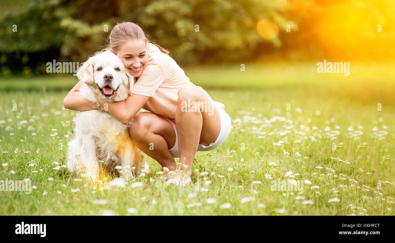 Woman love dog hi-res stock photography and images - Alamy