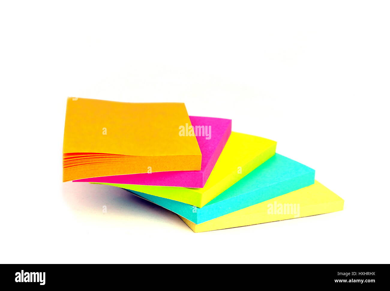 Pile of Sticky colored notes isolated on white background Stock Photo ...