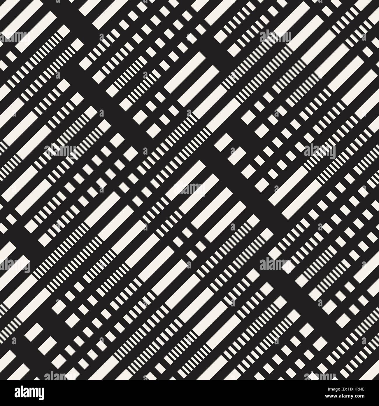 Black and White Dashed Lines Pattern. Modern Abstract Vector Seamless ...
