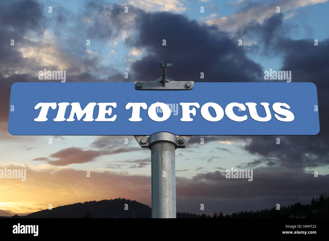 Time to focus road sign Stock Photo - Alamy