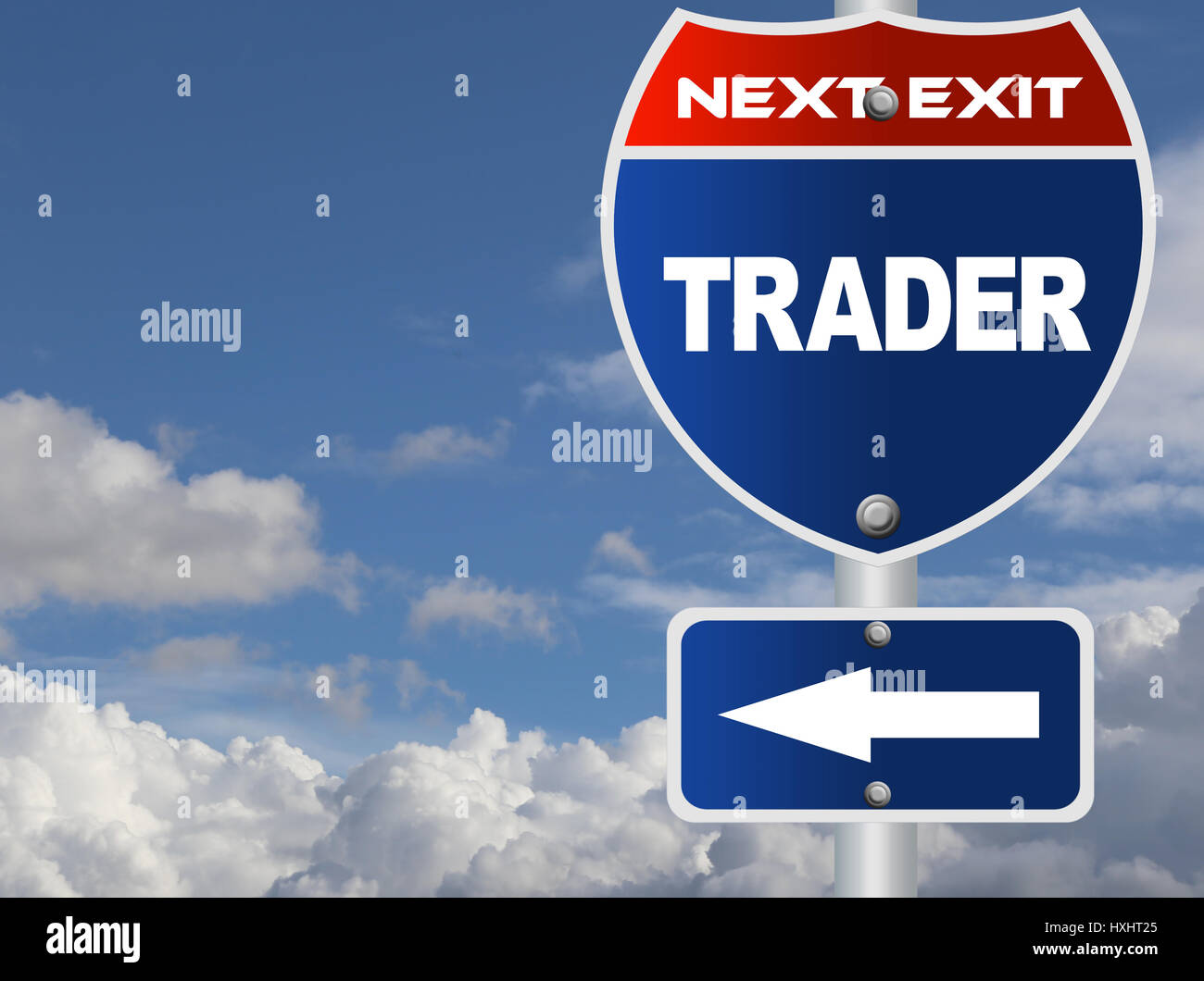 Trader road sign Stock Photo - Alamy