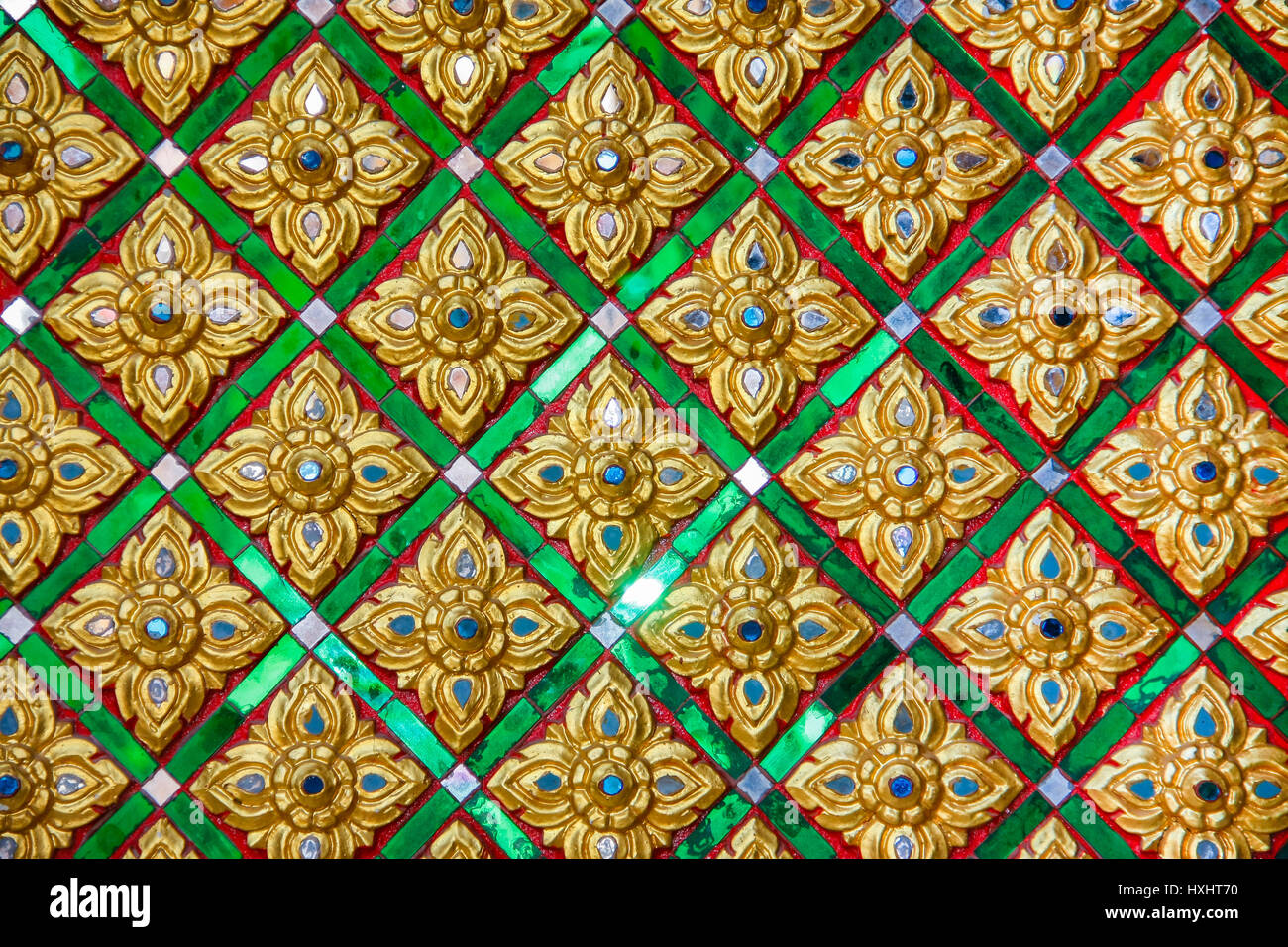 Thai pattern inside wall of Thai temple Stock Photo - Alamy