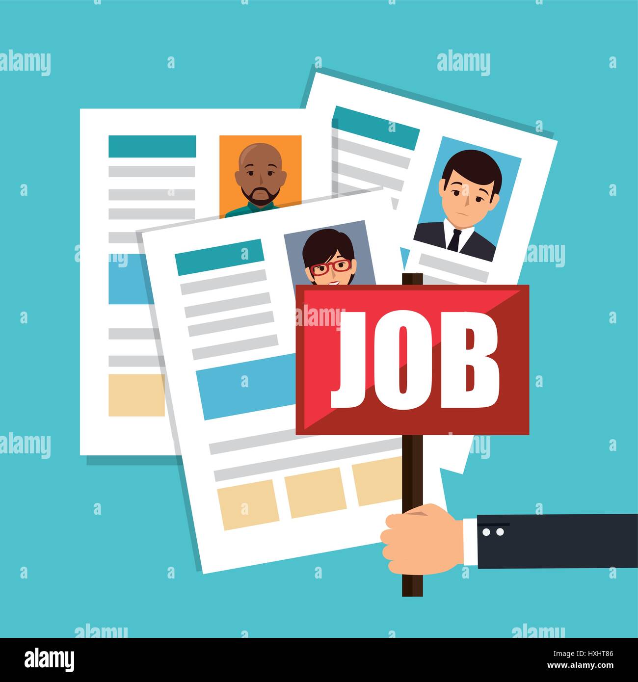 hand with job label Stock Vector Image & Art - Alamy