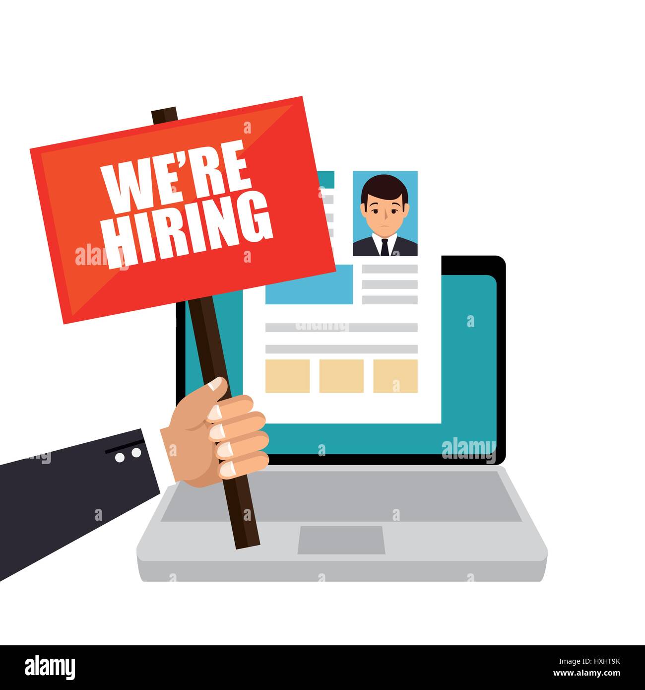 hand with job label Stock Vector Image & Art - Alamy