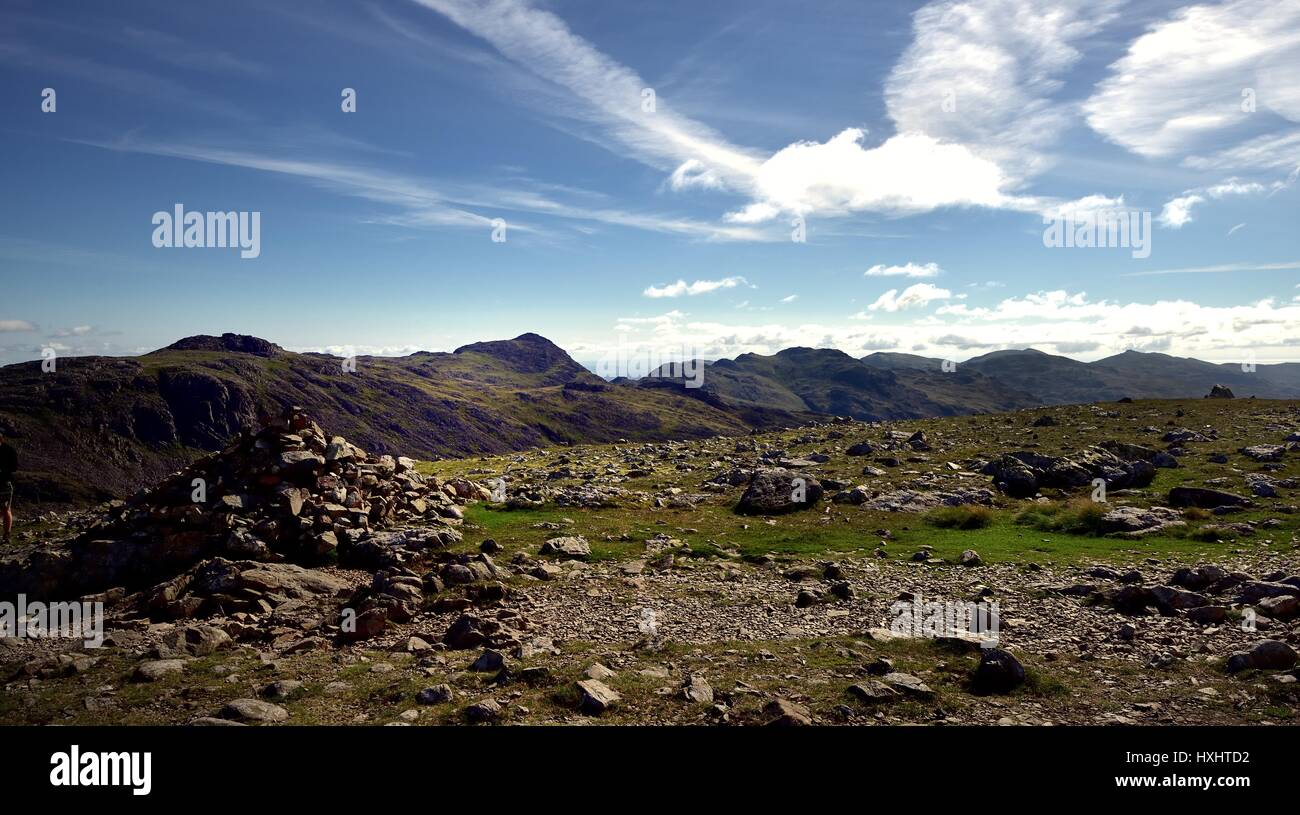 Esk Pike, Bow Fell, Crinkle Crags to Coniston Stock Photo - Alamy