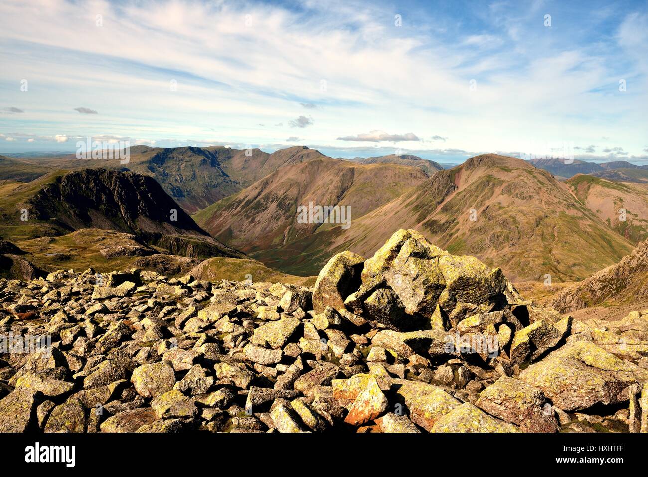Summit of scafell pike from broad crag hi-res stock photography and ...