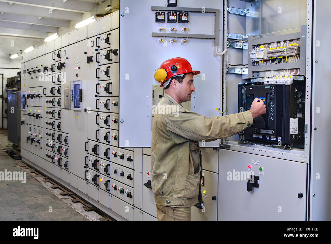 Veliky Novgorod, Russia - June 26, 2007: Service for high voltage ...