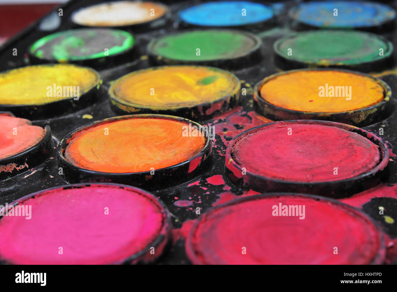 Watercolor paint palette Stock Photo - Alamy