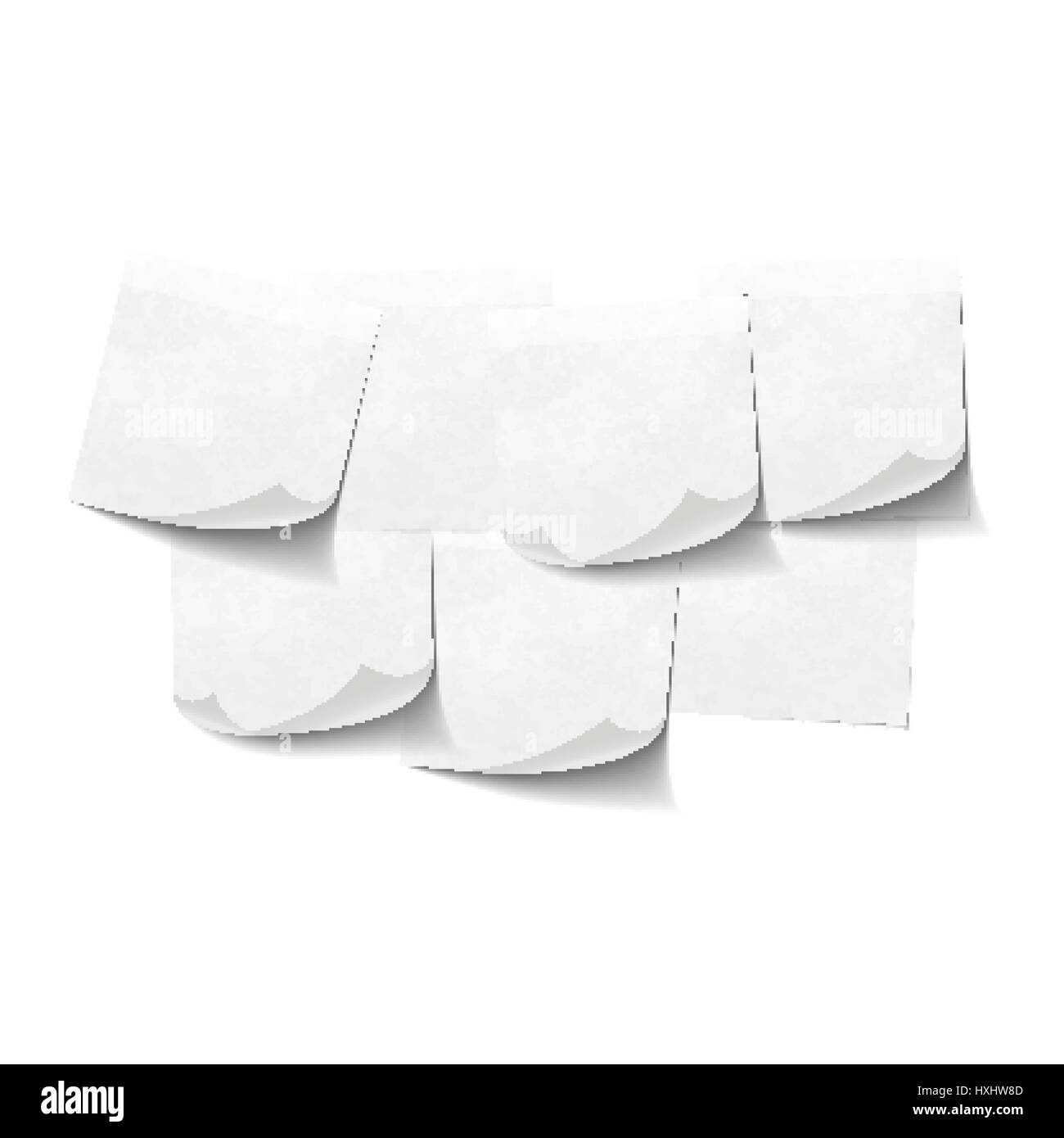 Set of white empty sticky notes on white Stock Vector Image & Art - Alamy