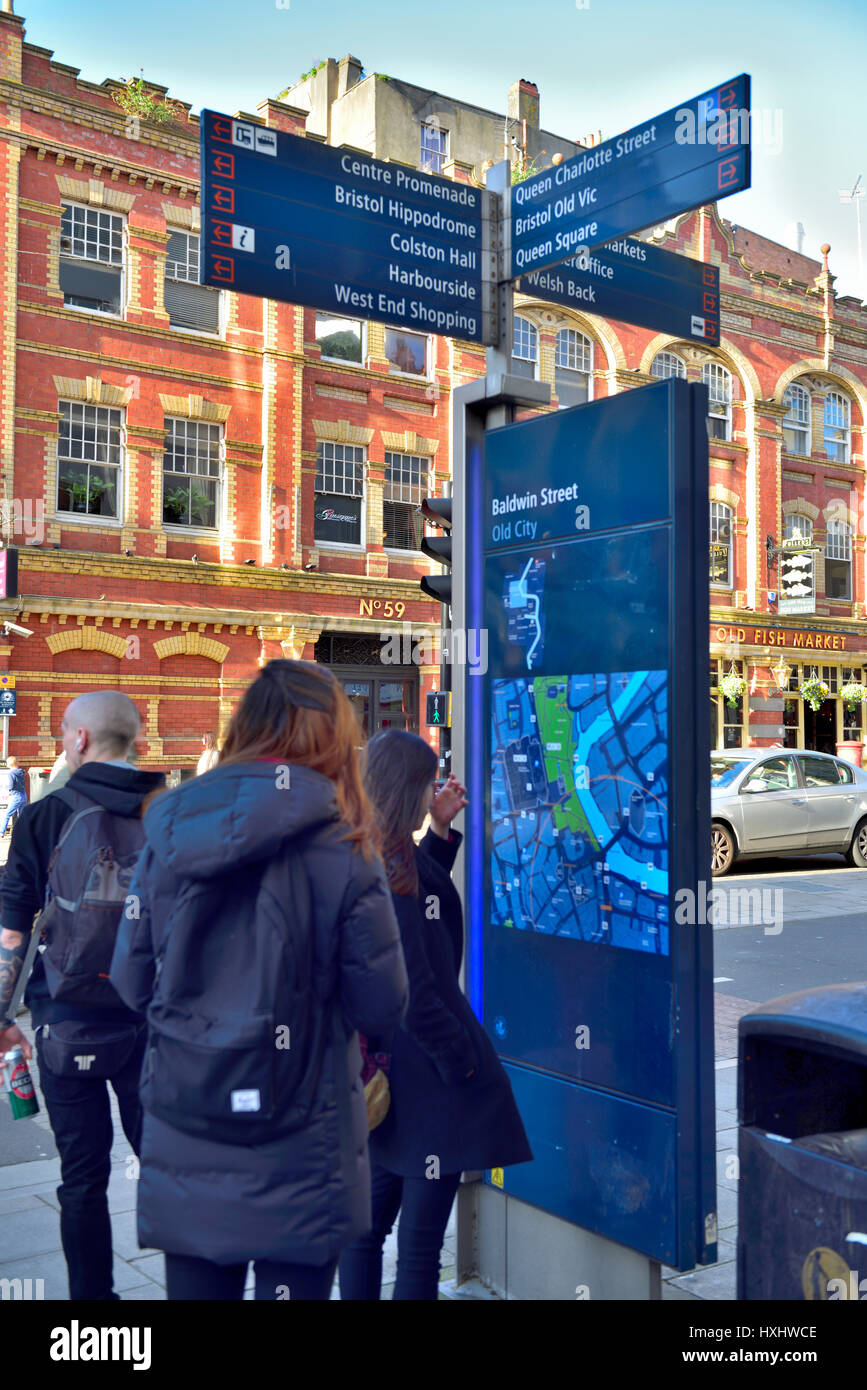 Map of bristol city centre hi-res stock photography and images - Alamy