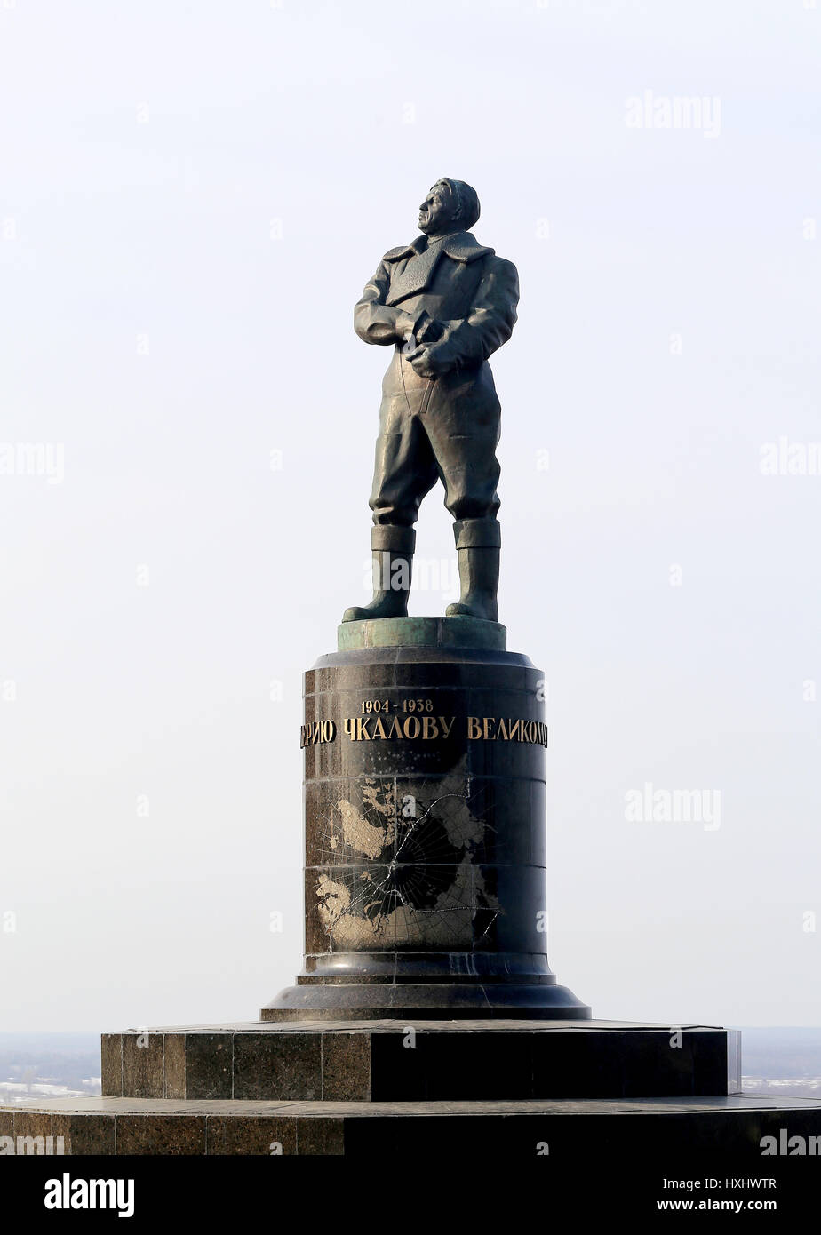 The monument to the Soviet pilot Valery Chkalov Stock Photo - Alamy