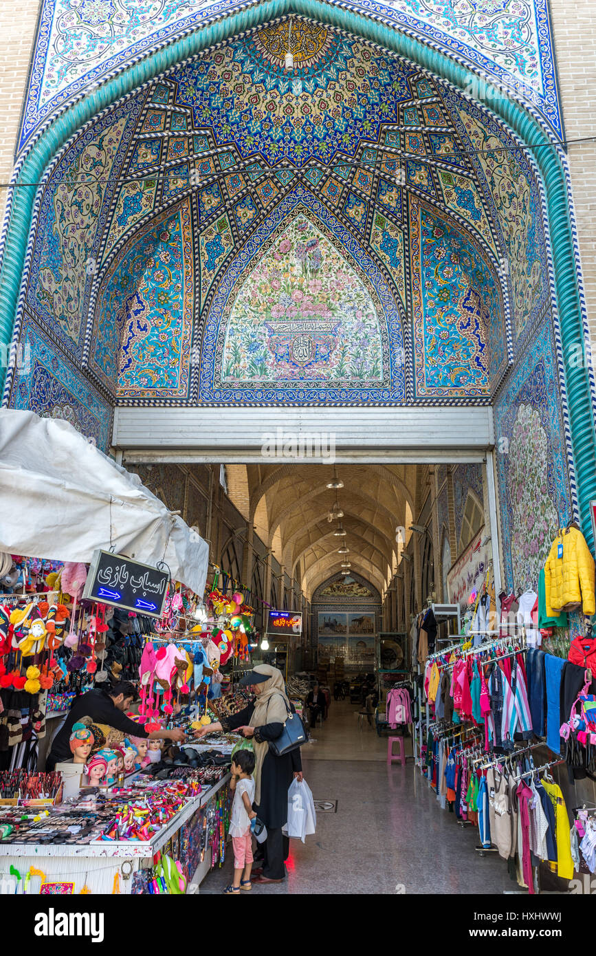 Entry to indoor part of Bazaar of Isfahan next to Naqsh-e Jahan Square ...