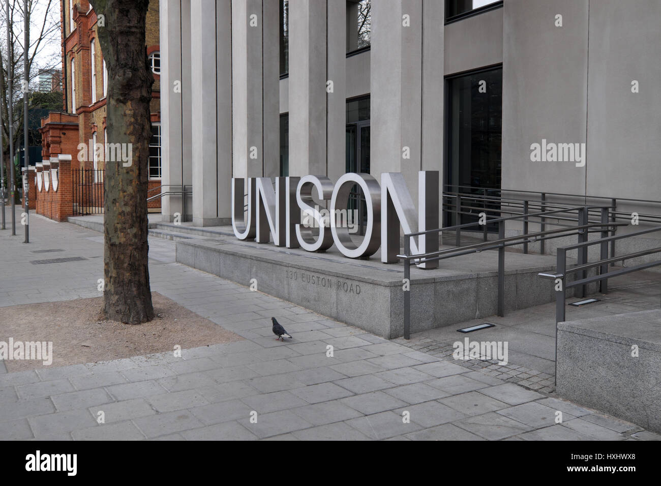 office of the unison trades union on euston road london Stock Photo - Alamy