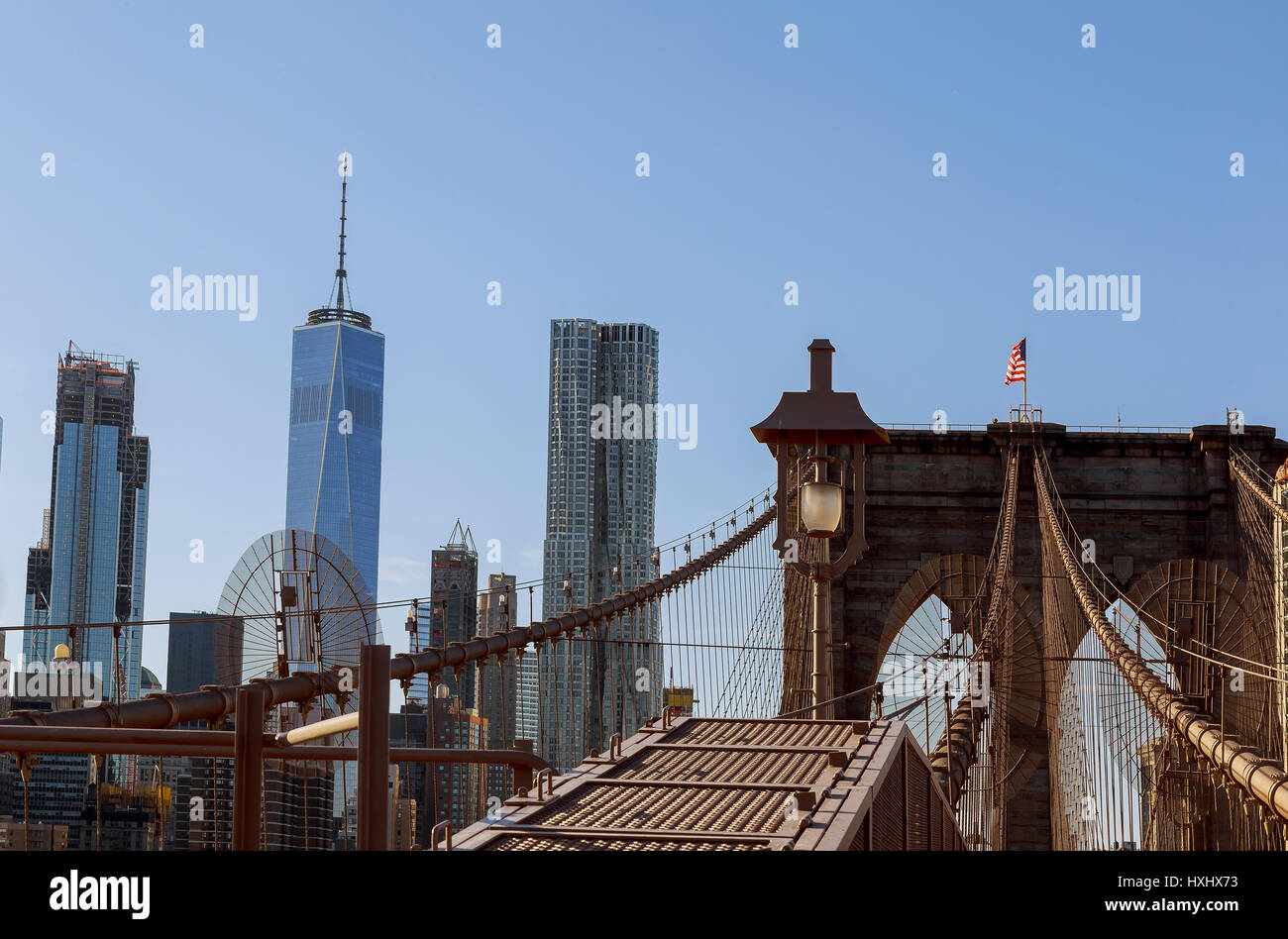 The Brooklyn bridge in New York City. in the United States. sky ...