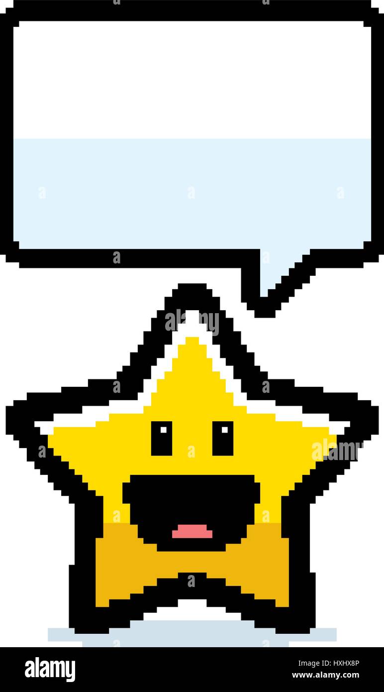 A cartoon illustration of a star in an 8-bit graphic style Stock Vector ...