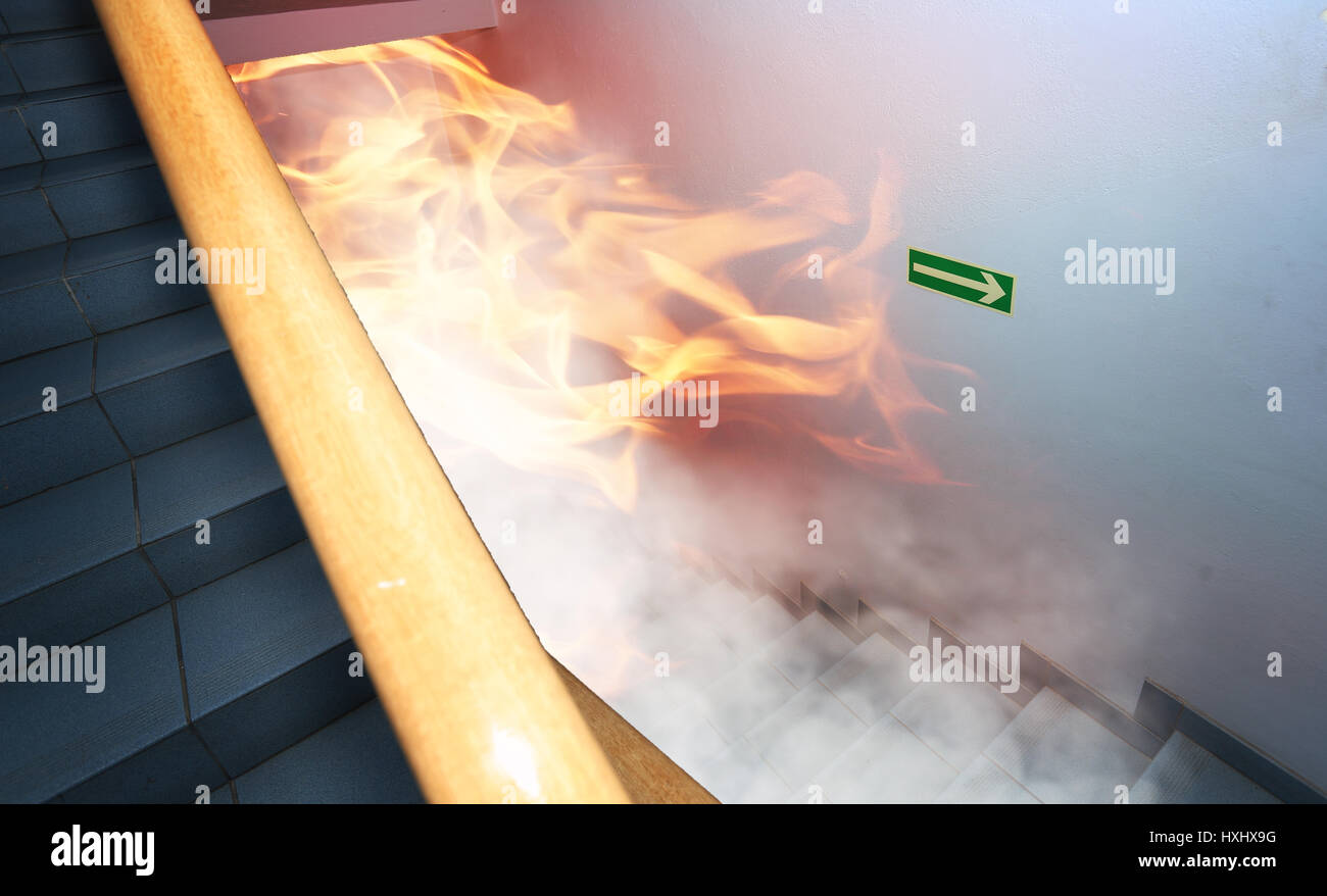 fire in the office building Stock Photo - Alamy