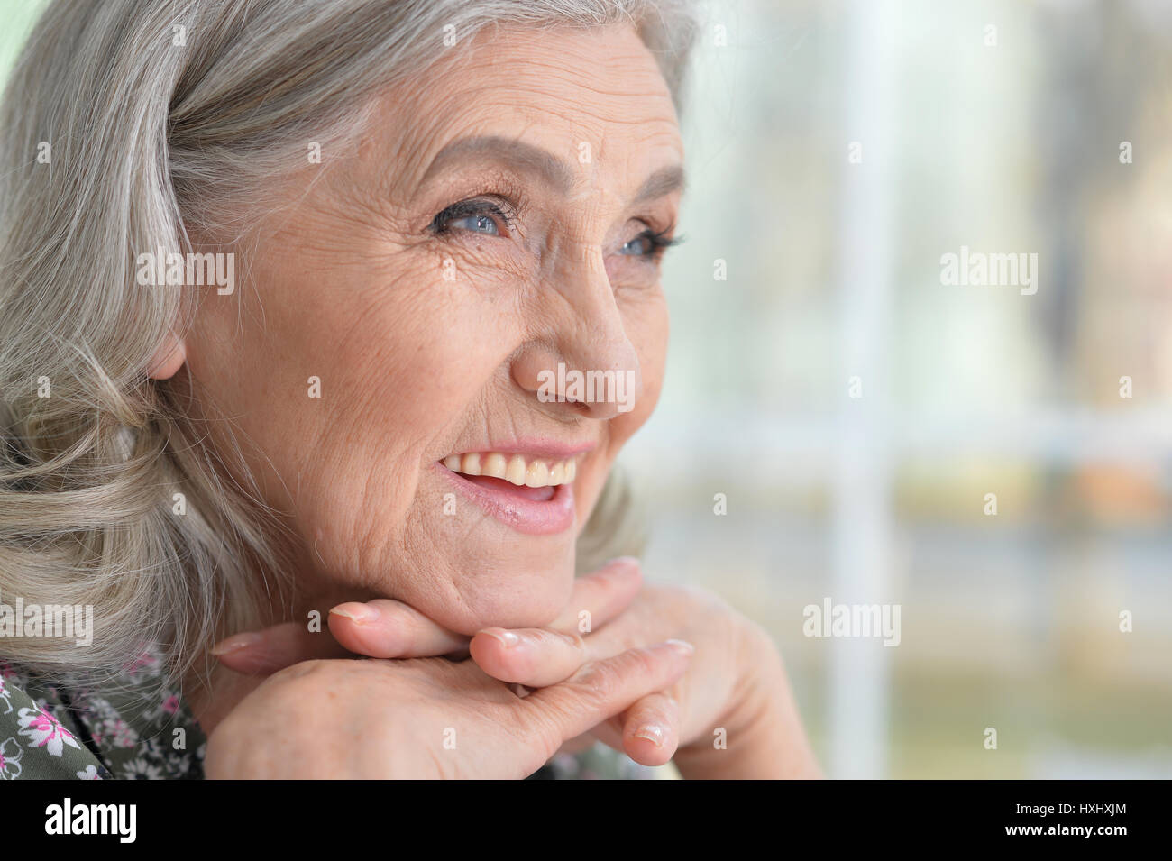 Beautiful elderly woman close-up Stock Photo - Alamy