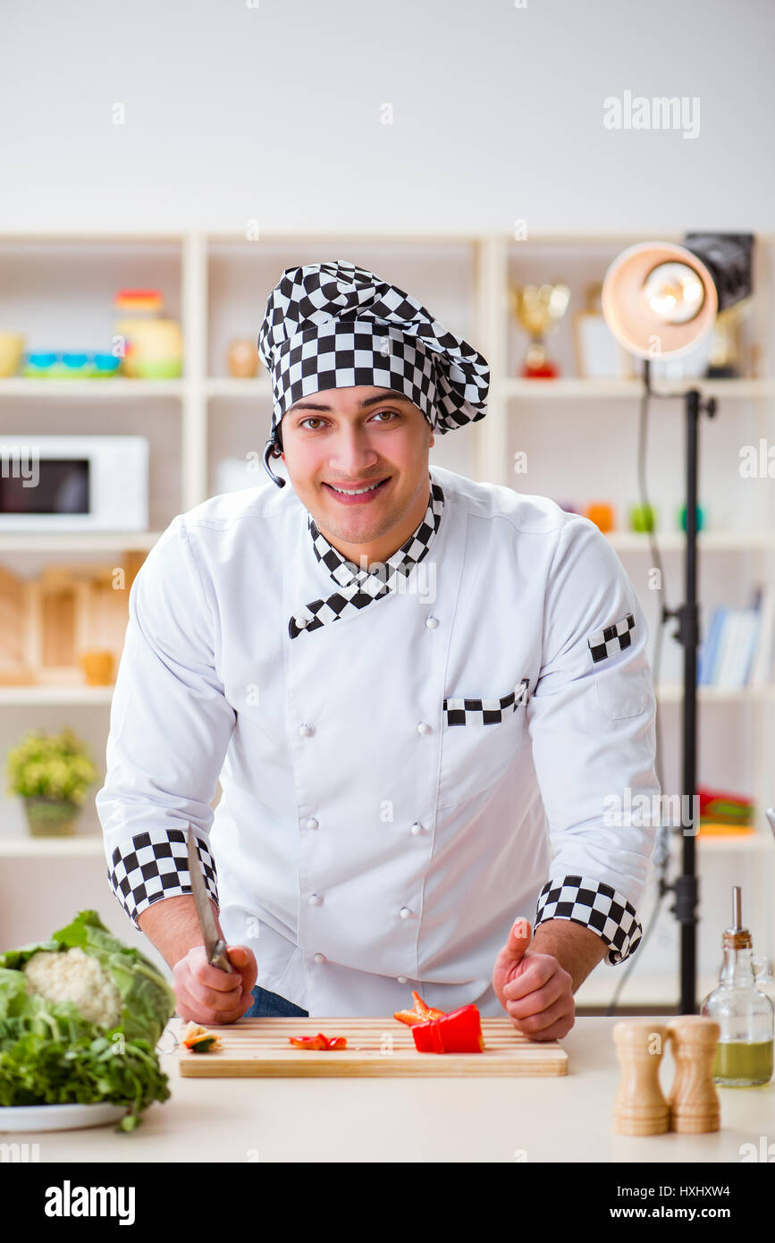 Food cooking tv show in the studio Stock Photo - Alamy