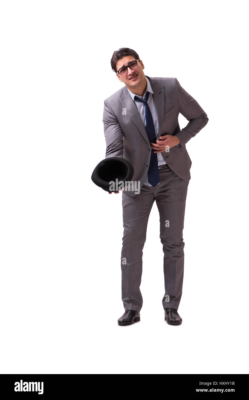 Bankrupt businessman isolated on white background Stock Photo - Alamy
