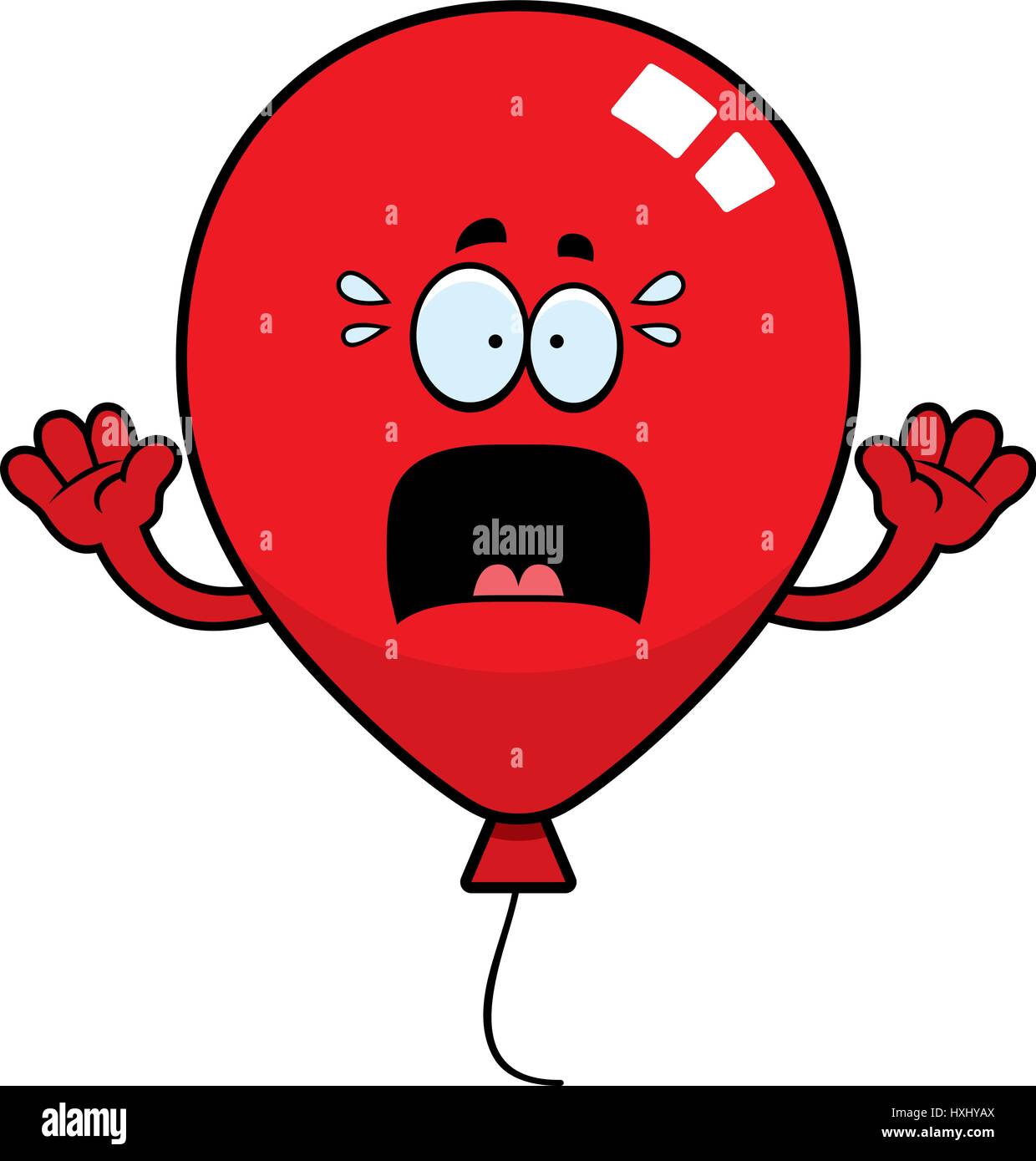 A cartoon illustration of a balloon looking scared Stock Vector Image ...